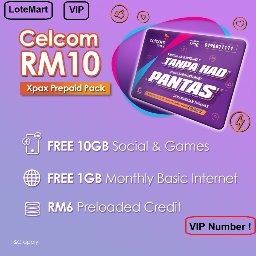 [ReadyStock] Celcom Xpax PANTAS Simcard (Super VIP Number Big Offer ...