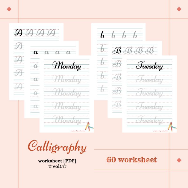 calligraphy worksheet pdf | printable calligraphy practicing sheets ...