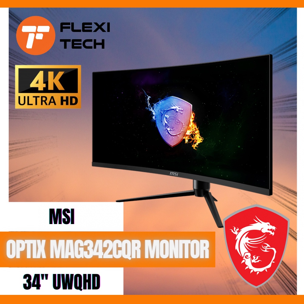 Flexi Tech MSI Optix MAG342CQR Gaming Monitor 34" (86.36 cm) 3440 x 1440 (UWQHD) 144Hz 1ms(MPRT ...