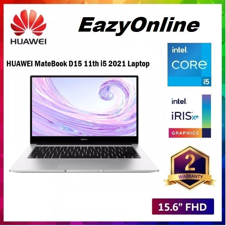 HUAWEI MateBook D15 11th i5 2021 Laptop (i5 1135G7, 8GB RAM, 512GB SSD ...
