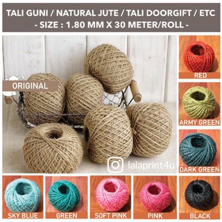 [1.80mm x 30m/roll] JUTE ROPE | Tali Kraft Natural Jute | Tali Doorgift ...