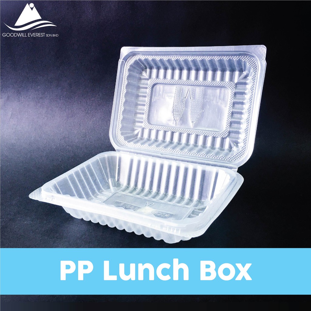 100pcs/pkt Disposable Plastic Food Rice Box PP Lunch Box (LB5) | Shopee ...