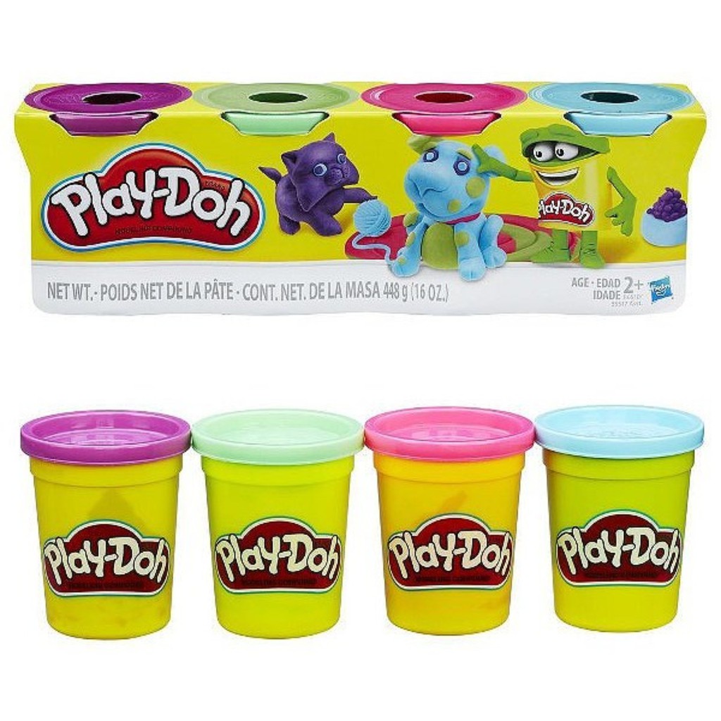 ORIGINAL Hasbro Play-Doh Classic Color Assorted Modelling Compound - 4 ...