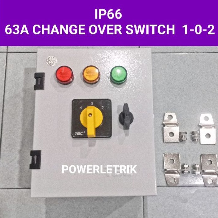 *READY STOCK* IP66 4 POLE 63A CHANGE OVER SWITCH 1-0-2 WITH OUTDOOR ...