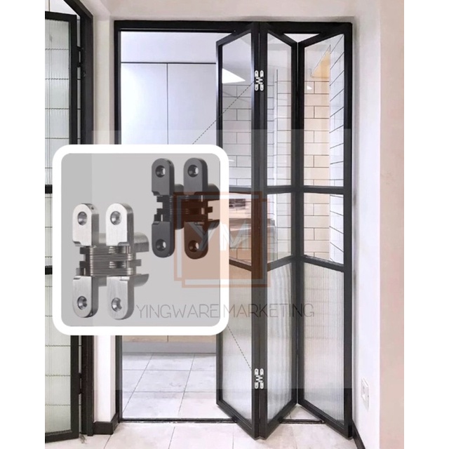 180 degree invisible conceal hidden mounted foldable wood door hinge ...