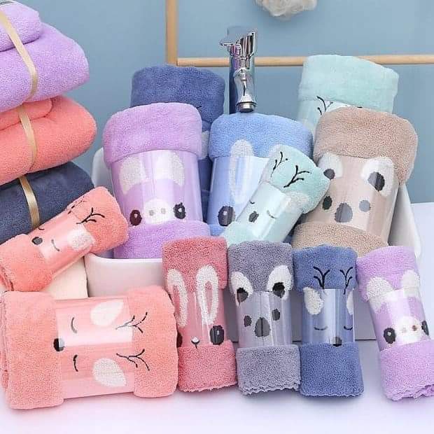 Microfiber Rabbit Bath Towel Import Ear Embossed (50cm x 100cm) / (70cm ...