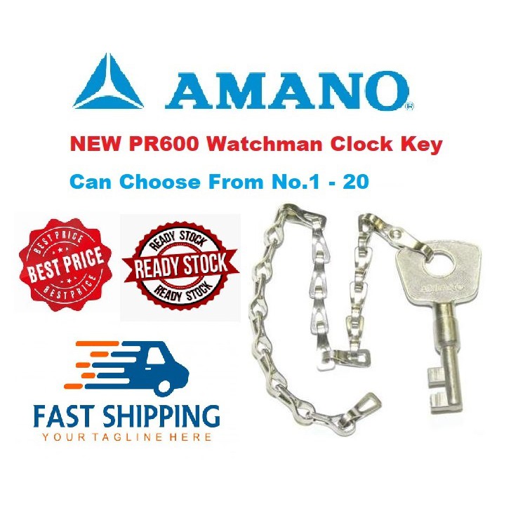 Kunci Jam Amano AMANO PR600 PR-600 WATCHMAN CLOCK AMANO STATION KEY ...