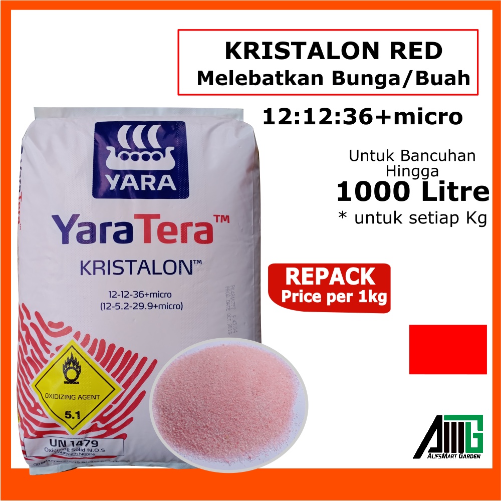 KRISTALON RED Yara 12 12 36 Baja Bunga Buah Yara Tinggi Potassium Baja ...