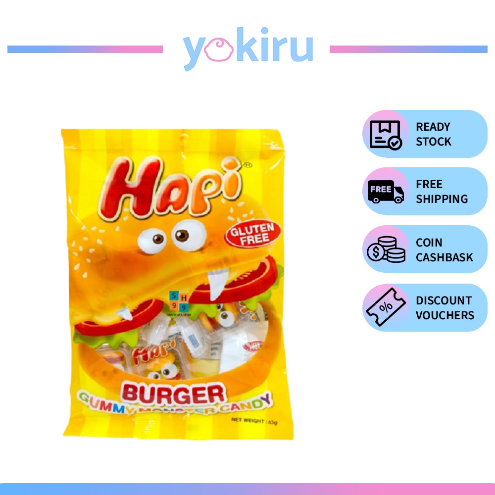 YOKIRU Hapi Mini Burger Gummy Monster Candy 1 Pack 63g - PRINCETON ...