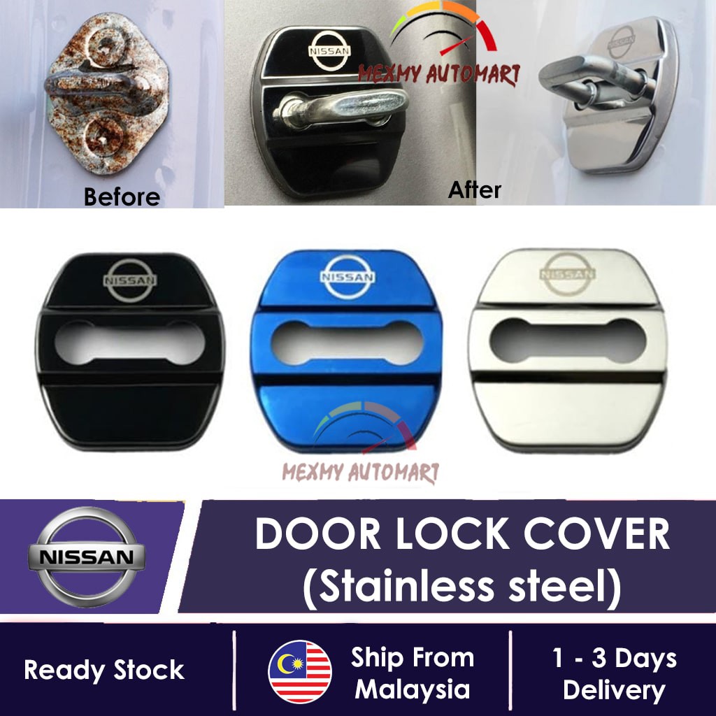 NISSAN Door Lock Cover Protection Stainless Steel Door Latch Covers ...