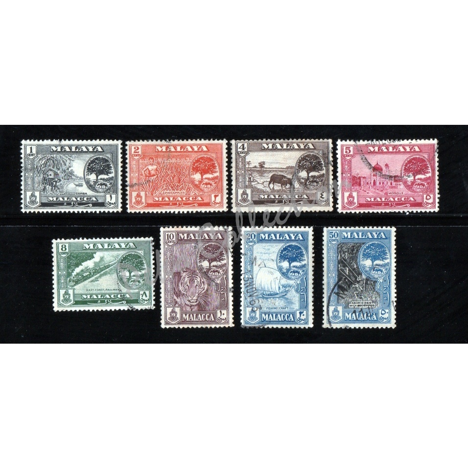 1960 Malaya Definitive Series - Malacca Melaka 8v used stamps | Shopee ...