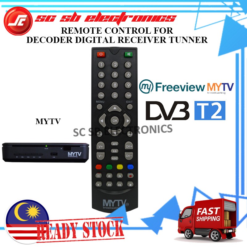 MYTV DVB-T2 REMOTE CONTROL REPLACEMENT FOR DECODER DIGITAL RECEIVER ...