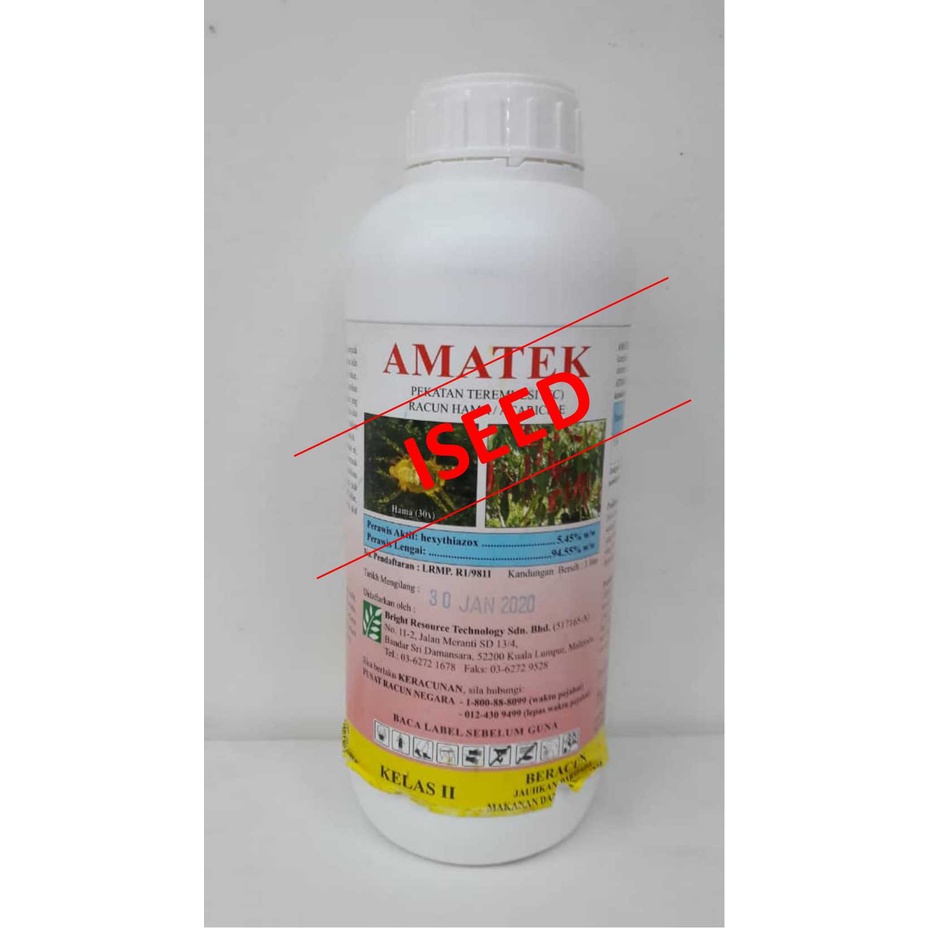 BRIGHT AMATEK 1 LITER Hexythiazox 5.45% Racun Hama Untuk Pokok Cili ...