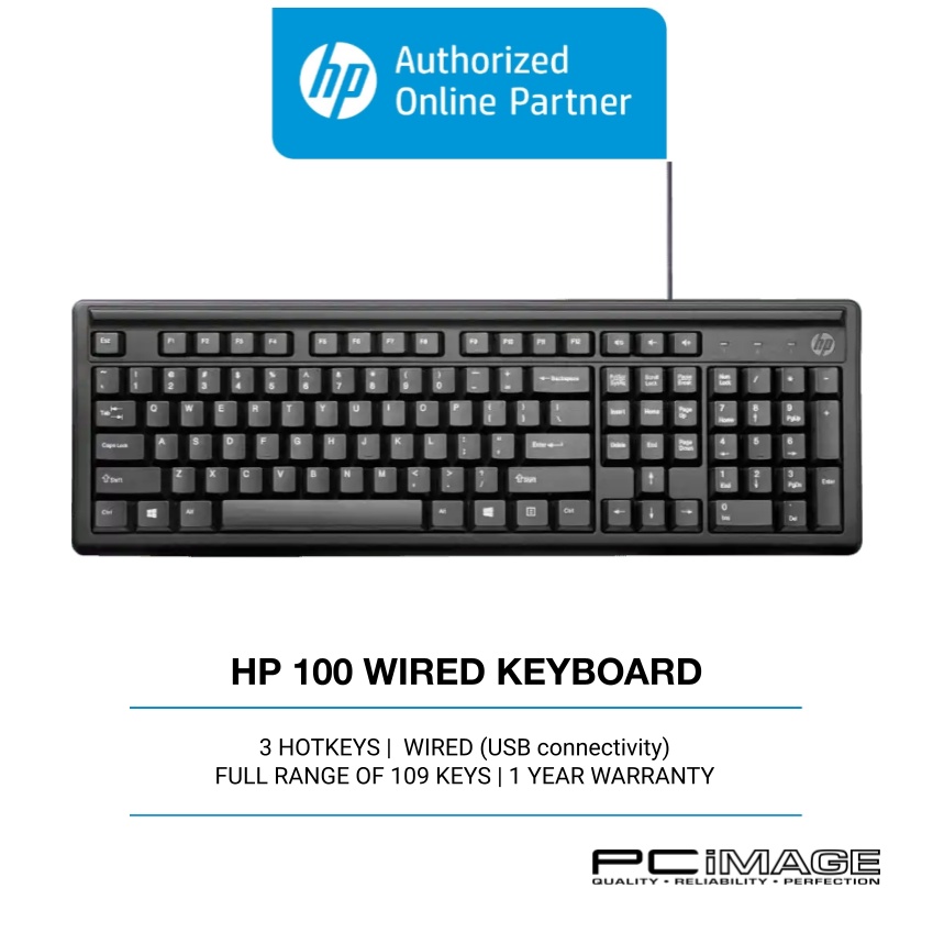 HP 100 WIRED KEYBOARD (2UN30AA) | Shopee Malaysia