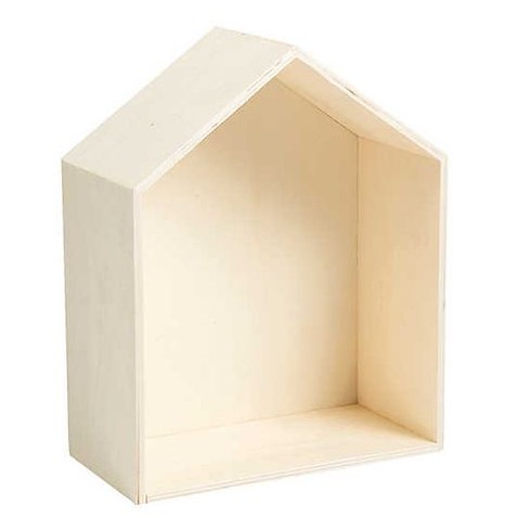 Wood House-Shaped Shadow Box | Shopee Malaysia