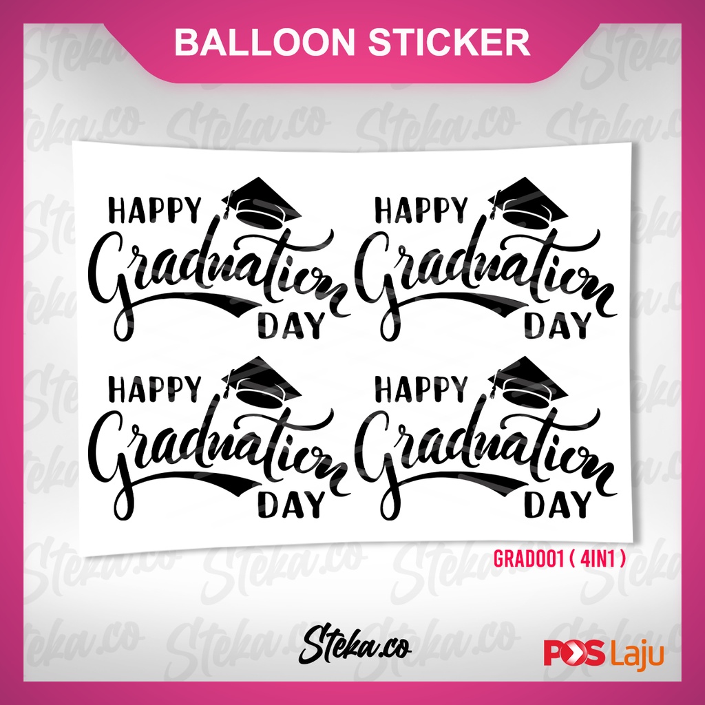 [ 4in1 ] [ 2in1] [ A4 ] Dalam Saiz A4 / Happy Graduation Day / Stiker ...