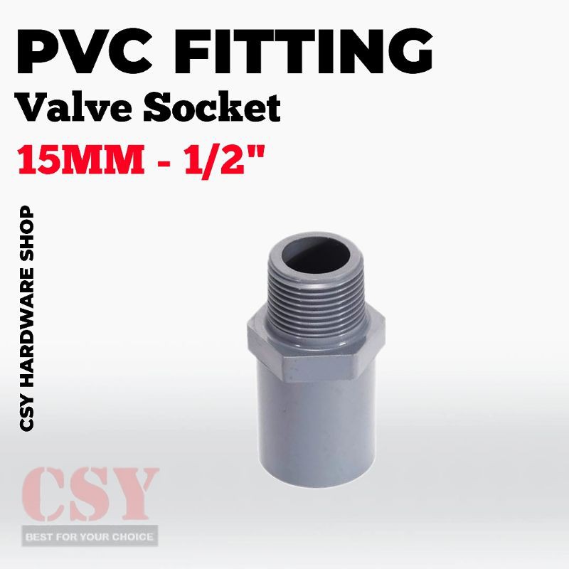 PVC Fitting Valve Socket 15mm (1/2'') / Valve Soket Penyambung Paip PVC ...