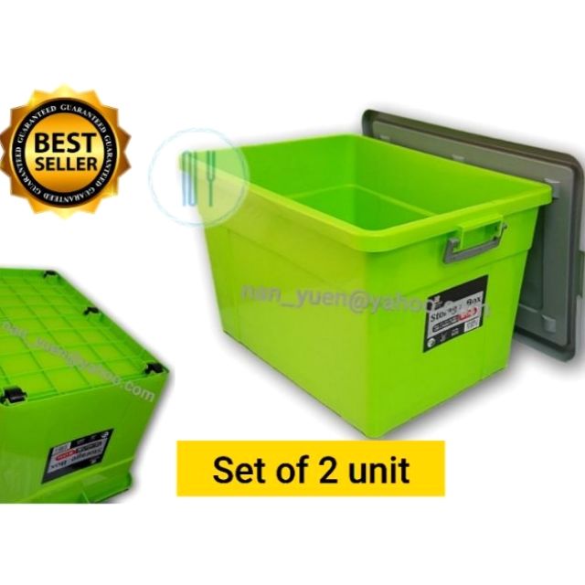 Storage Box 2pcs with Wheel BPA-Free 25L/30 Litre Container Organizer ...
