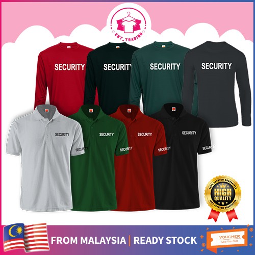 Ready Stock Security Guard Uniform Collar Long Sleeve Tshirt&Polo Tee ...