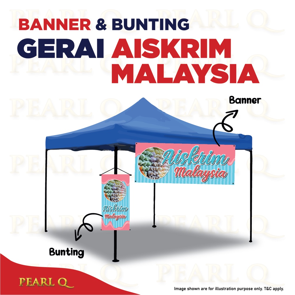 Banner Makanan Aiskrim Malaysia Viral Bunting Ice cream pastel Aiskrim ...