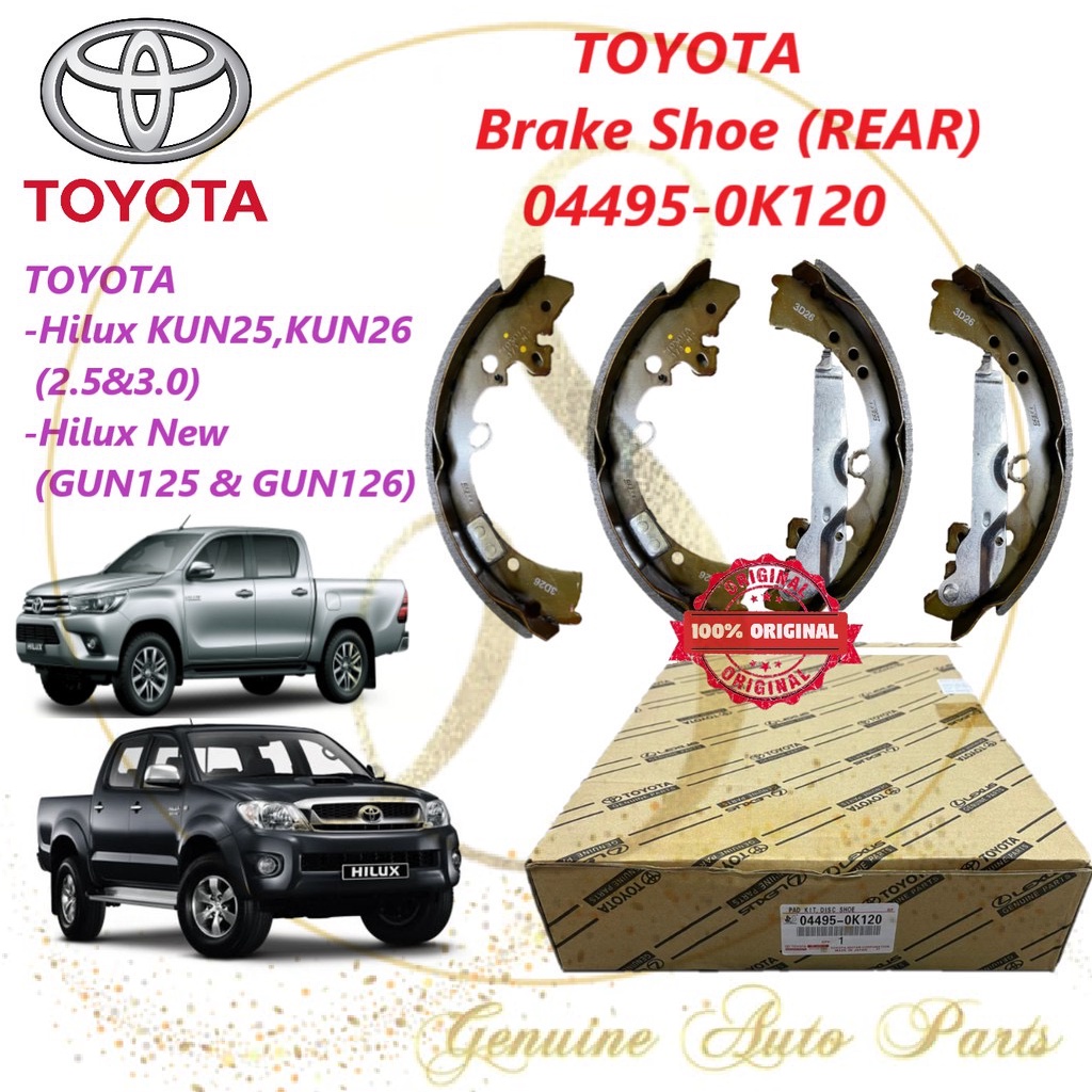100% ORIGINAL TOYOTA HILUX KUN25 BRAKE SHOE KUN26 GUN125 REAR GUN126 ...