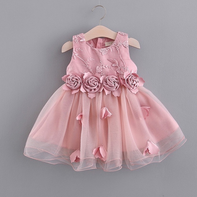 ootd Baby Girl Dresses white Baptismal Set Lace Sleeveless dresses for ...