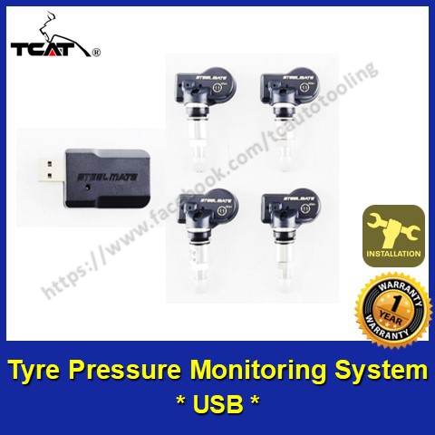Steelmate TPMS Tyre Pressure Monitoring System USB TPMS with 4 Internal ...