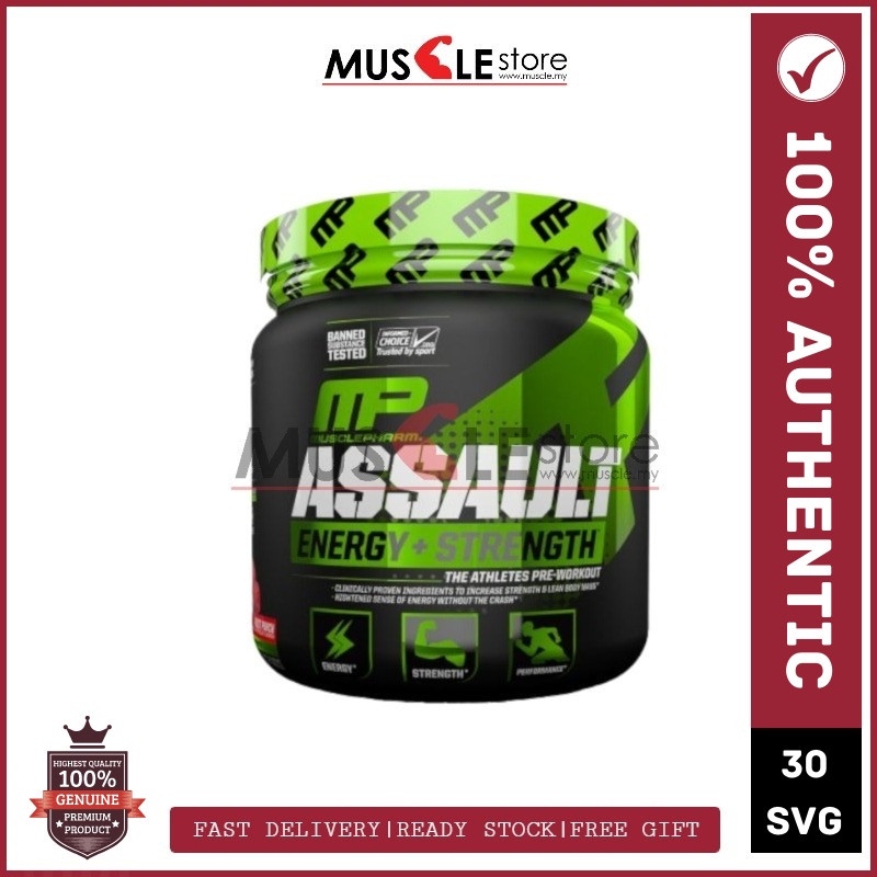 Muscle Pharm Assault 30sv Preworkout, Power, Strength & Performance ...
