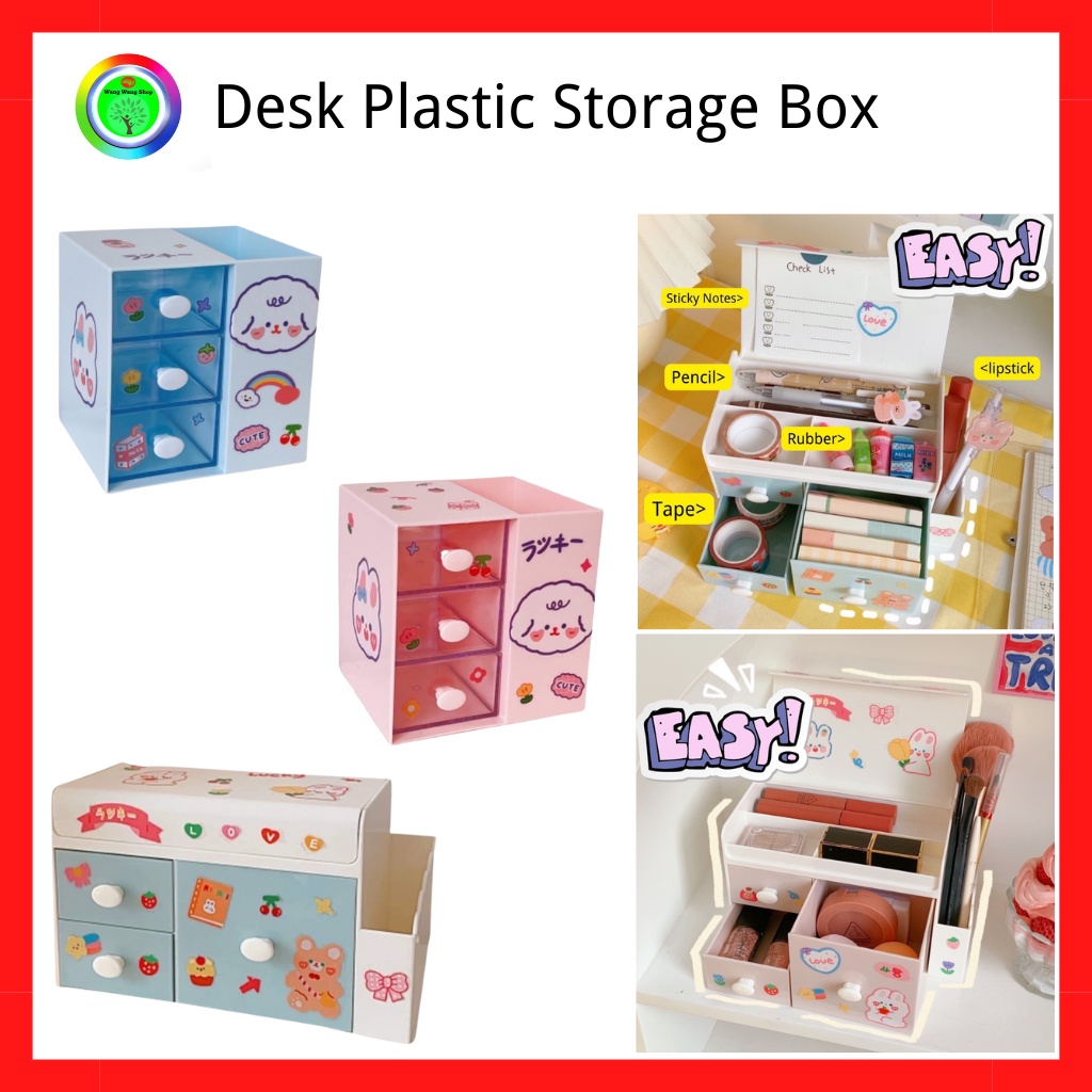 Desk Plastic Storage Box (Table Storage) | Shopee Malaysia