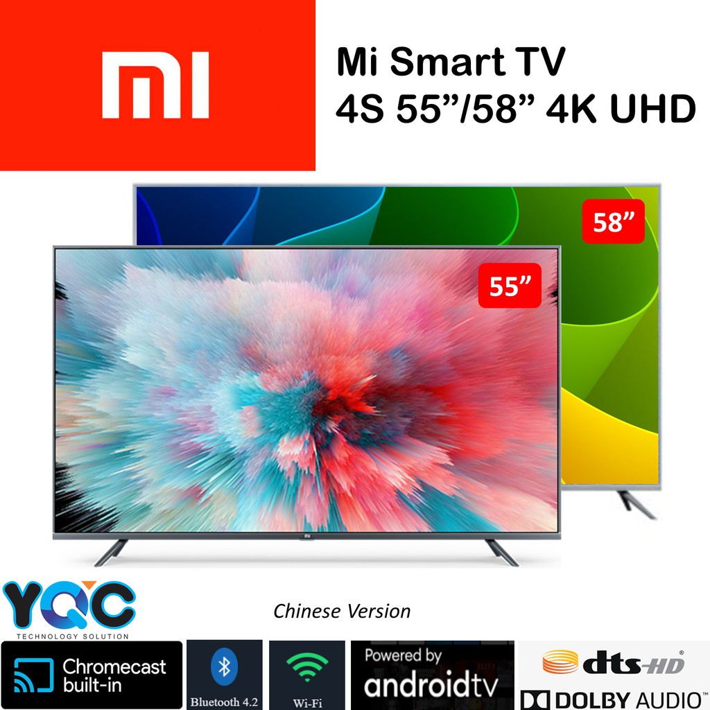 Xiaomi mi tv 4s 55"/58" 4k smart tv,,dolby+dts,google assistant ...