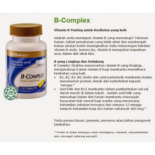 Shaklee - B-complex 120 tablets with folic acid (Ready Stock) | Shopee ...