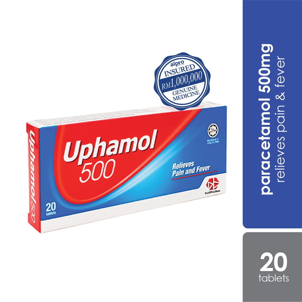 Uphamol 500 2x10s (paracetamol 500mg relieves pain & fever) | Shopee ...