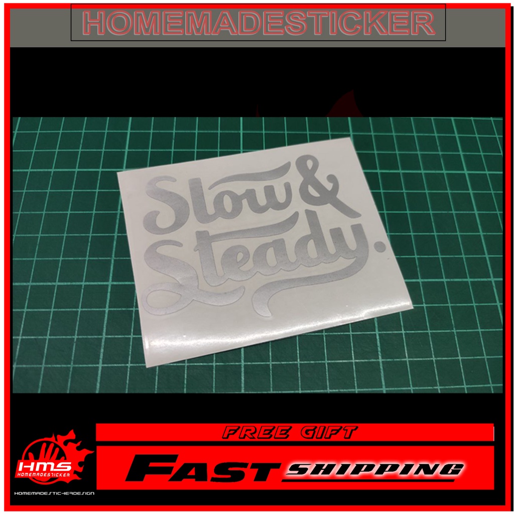Slow and Steady Car Sticker Decals 1 Pcs | Shopee Malaysia
