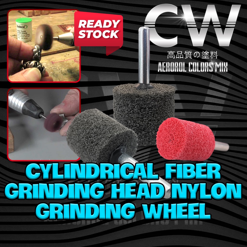 1pc 6mm Shank 20/25/30mm Head Cylindrical Fiber Burr Grinding Head ...
