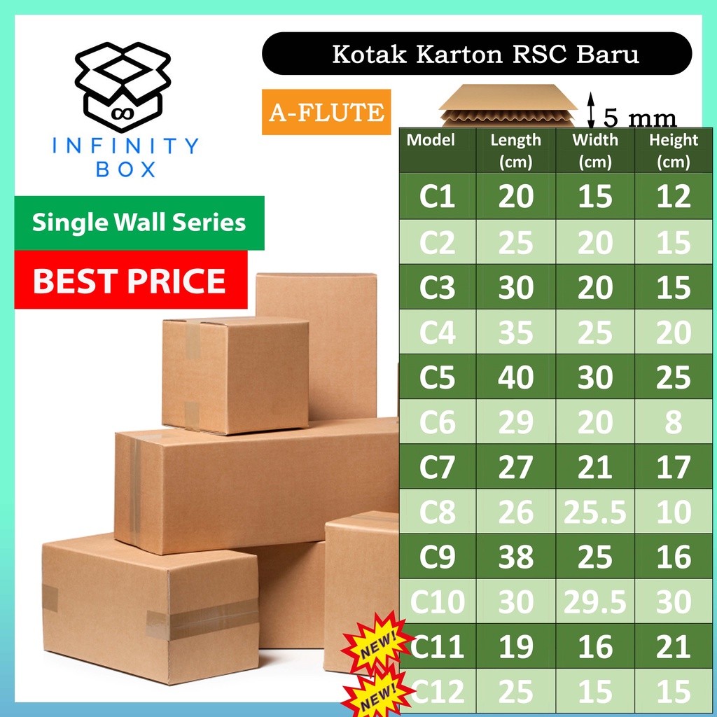 Carton Box Packaging Courier Box Kotak Karton Kotak Courier - A Flute ...