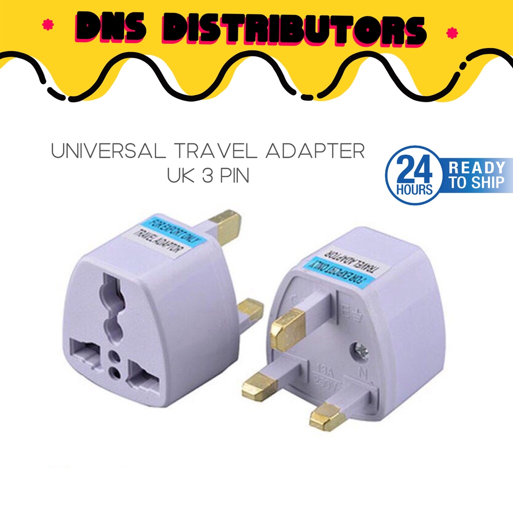 Universal Travel Adaptor UK 3 Pin Travel Plug Socket Adapter Converter ...
