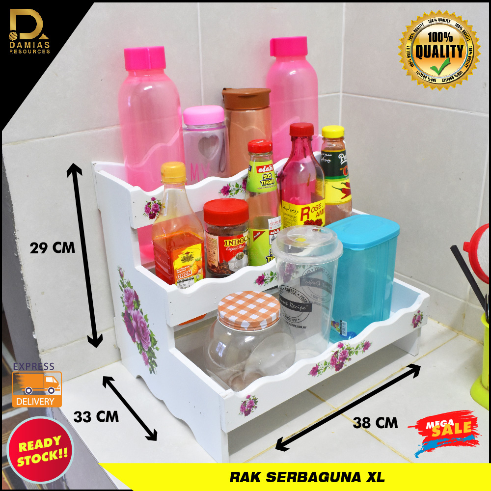 Rak Kayu Susunan Bahan Bahan Kitchen Dapur Design Vintage | Shopee Malaysia