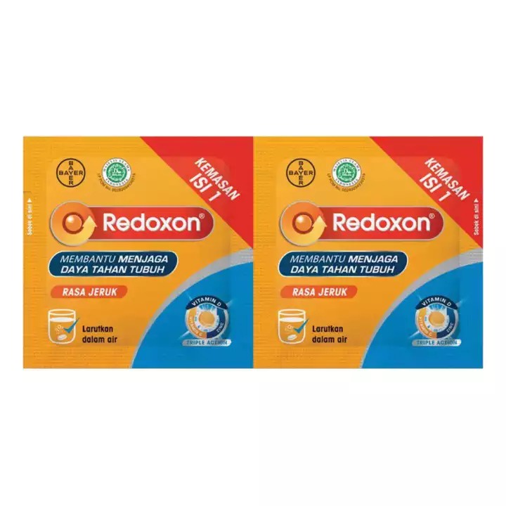 Redoxon STRIP 2 TABLET SACHET EFFERVESCENT TRIPLE ACTION PER Sheet ...