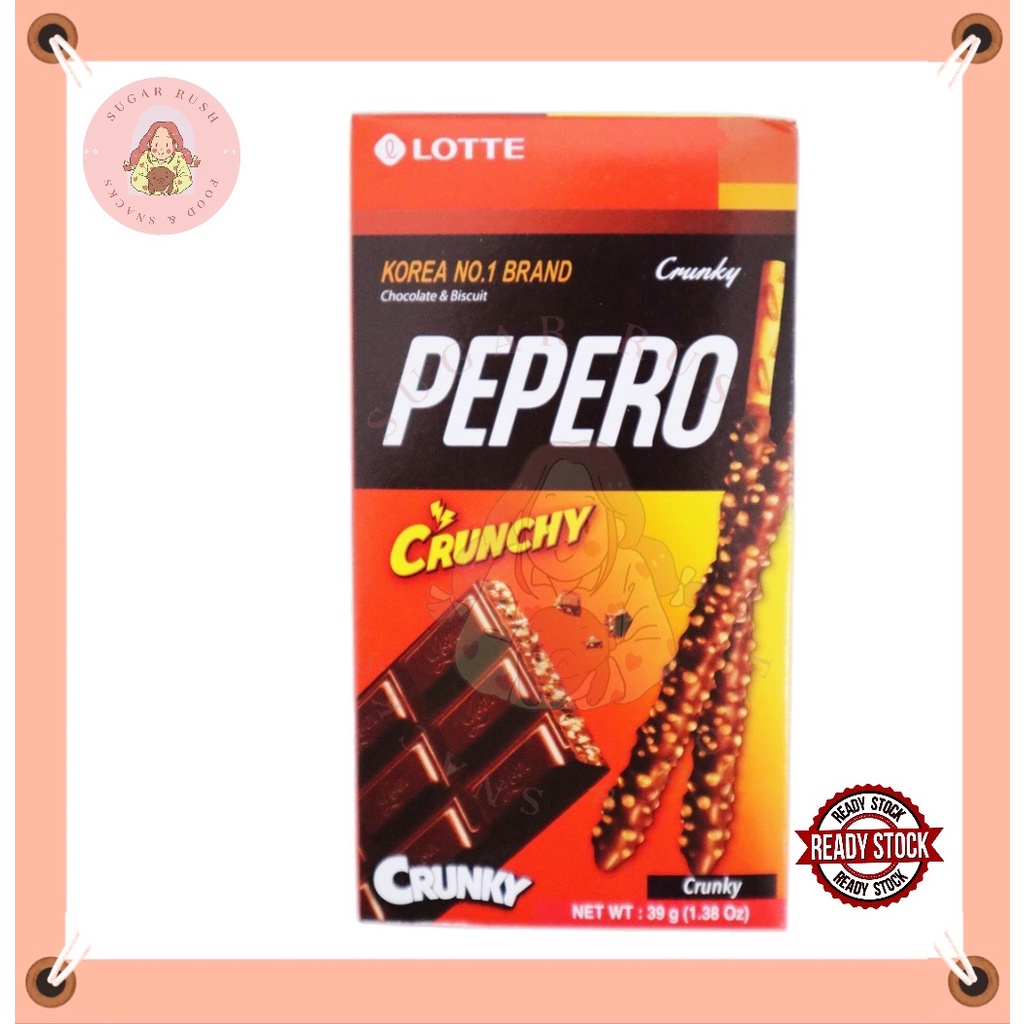 Lotte Pepero Crunchy Box 39g Coklat | Shopee Malaysia