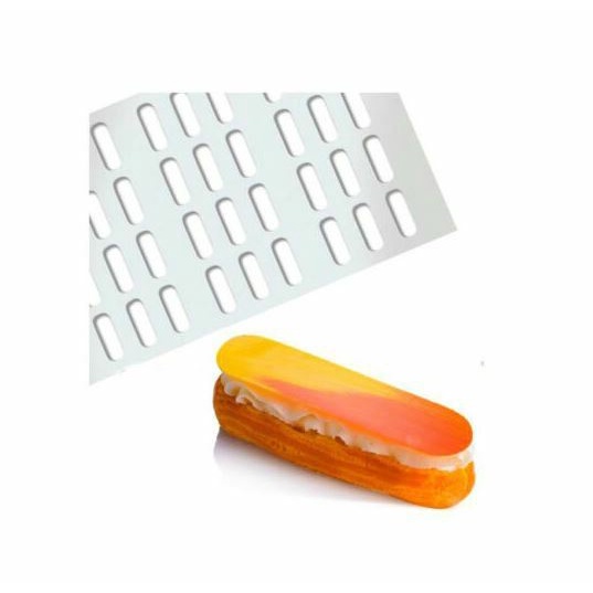Martellato, Chablon Silicone Stencil - Oblong, 125 x 25 mm, 18 Cavities ...