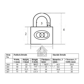 Tri-Circle No 265 Brass Padlock 50mm | Shopee Malaysia