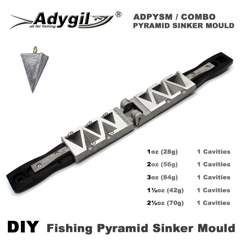 Adygil DIY Fishing Pyramid Sinker Mold ADPYSM/COMBO 1oz, 2oz, 3oz, 1 ...