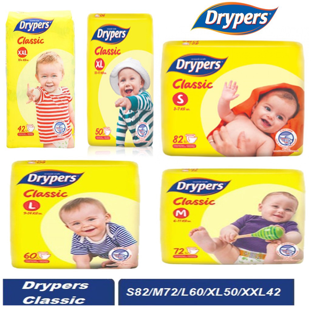 DRYPERS CLASSIC OPEN(YELLOW) S / M/ L / XL /XXL Size | Shopee Malaysia
