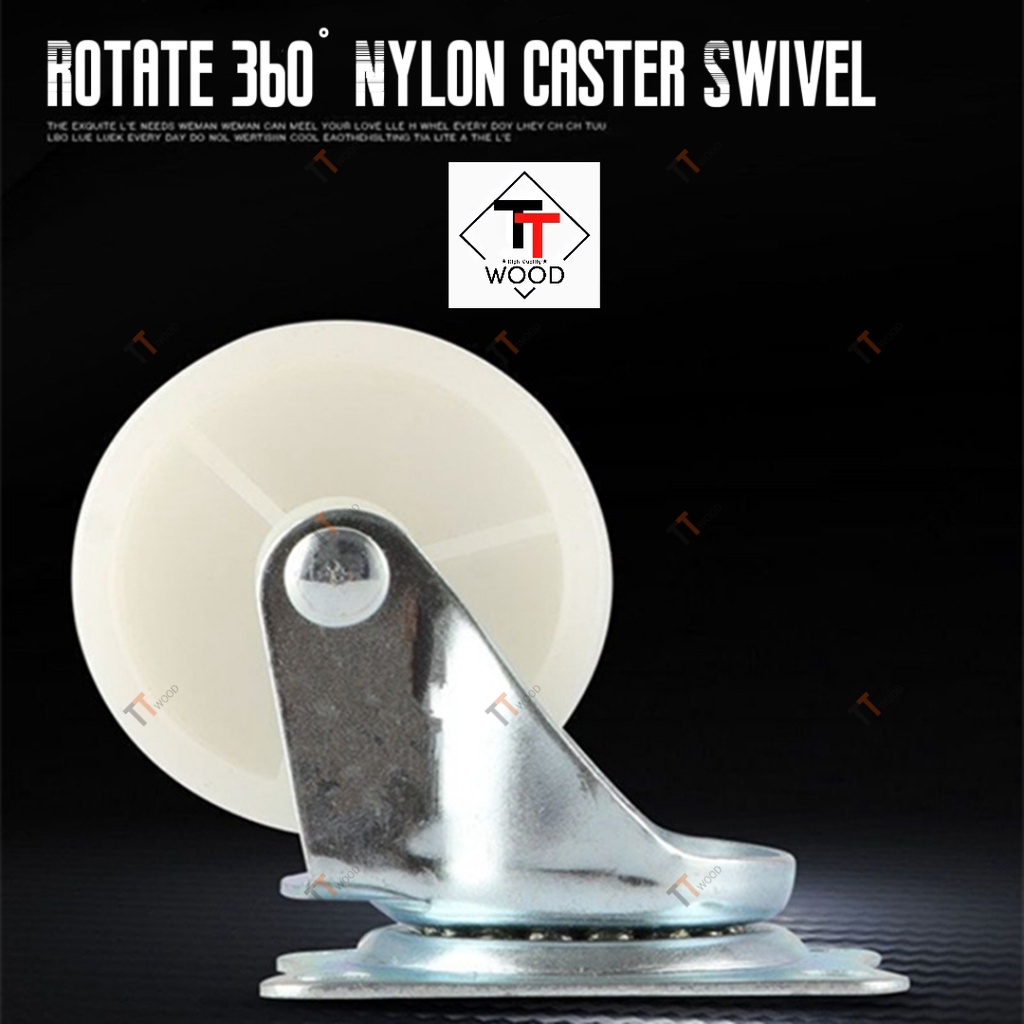 WHITE NYLON ROLLER SWIVEL NYLON CASTER WHEEL ROTATE 360 DEGREE ROLLER ...