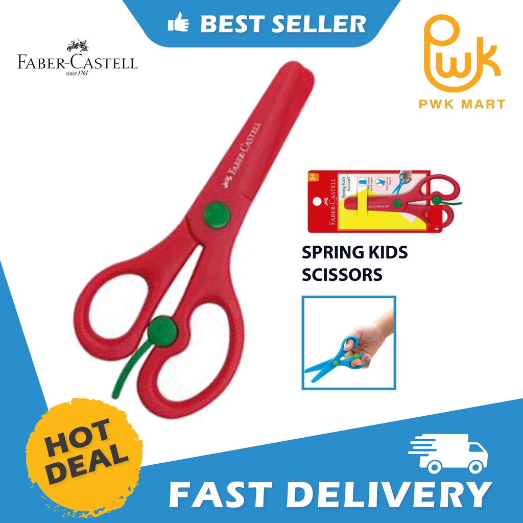 FABER-CASTELL SPRING KID SCISSORS 181571 3+(SAFE FOR KIDS ) | Shopee ...