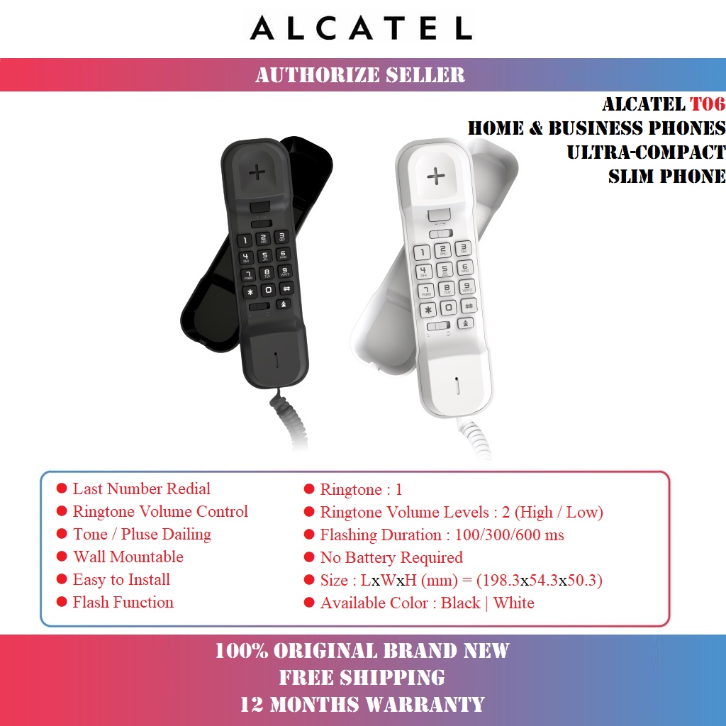 [Ready Stock] Alcatel T06 Bathroom Basic Single Line Slimline Trimline ...