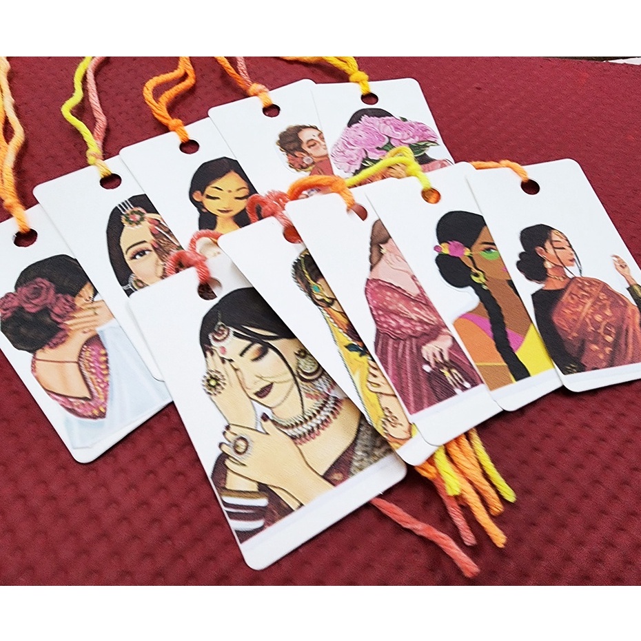 Bridesmaid Wedding Engagement Gift Tags Card Gift Wrapping Indian ...
