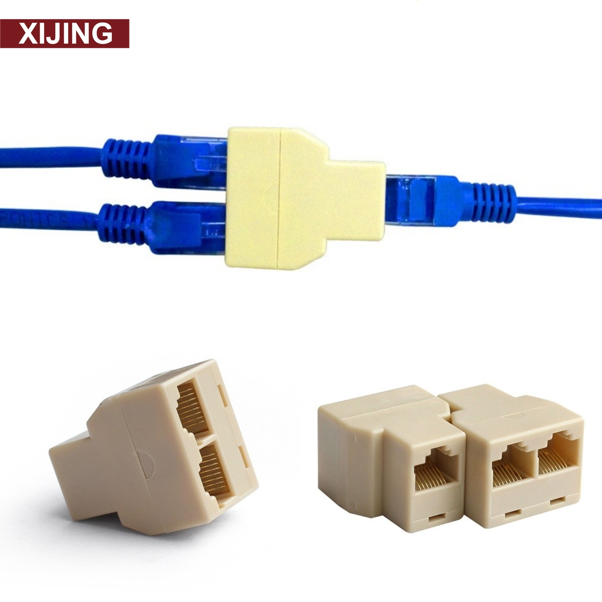 Network Cable Splitter Extender Plug Adapter Connector RJ45 1 To 2 LAN ...