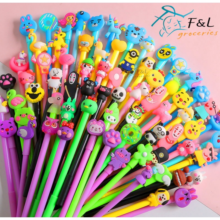 20pcs Cute Cartoon Pen stationery set cute cartoon black gel pen set ...