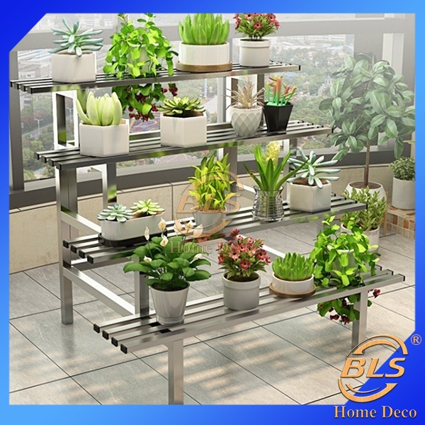 BLS Rak Bunga Bertingkat Rak Pasu Bunga Outdoor Stainless Steel Flower ...